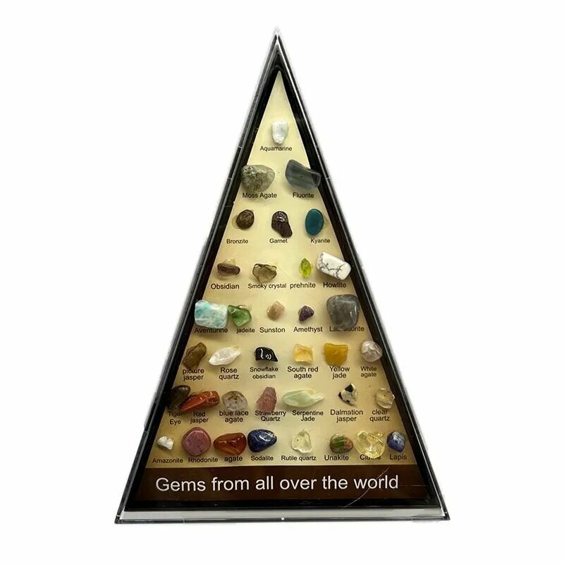 Коллекция камней, набор минералов, самоцветов из 36 натуральных камней, набор для творчества - опыты и эксперименты для детей, подарок для девочки, подарок для мальчика