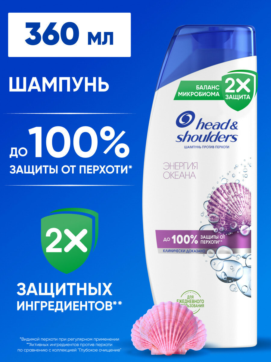 Head&Shoulders Шампунь от перхоти Энергия Океана для всех типов волос, 360 мл