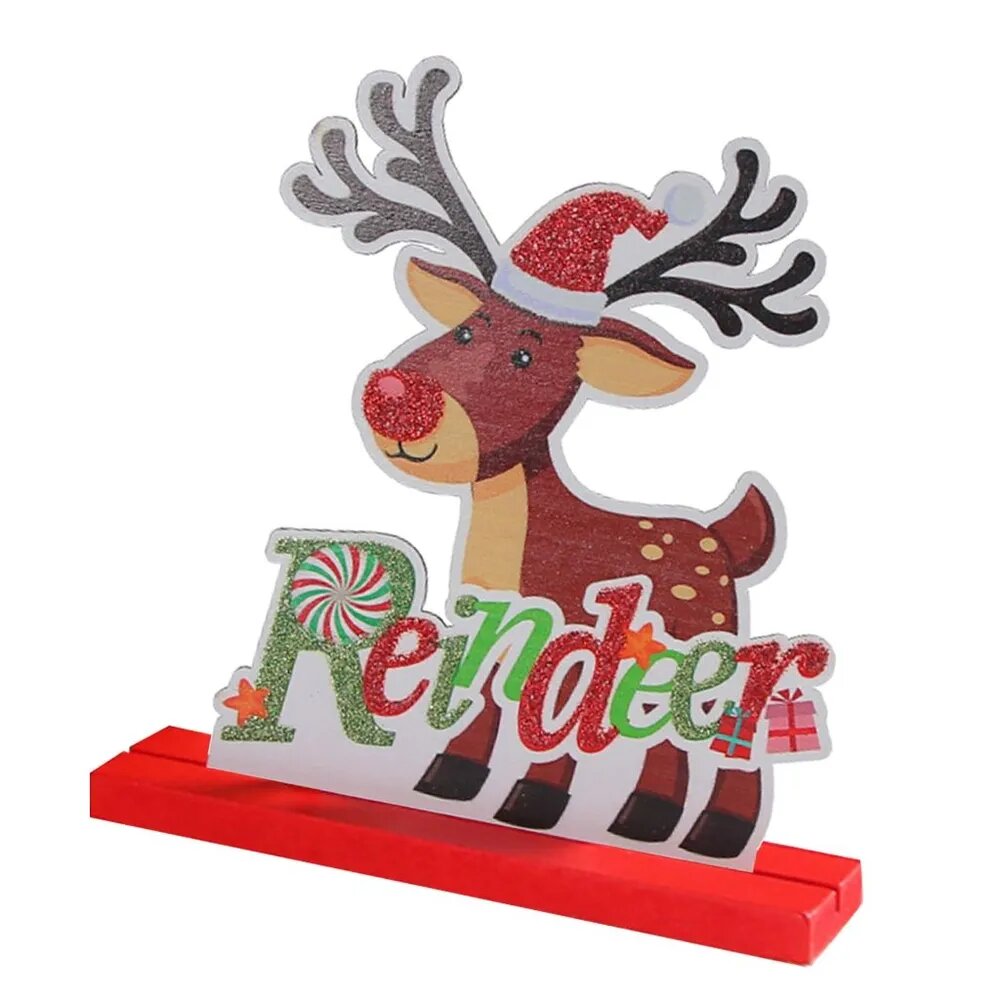 Рождественский деревянный орнамент для рабочего стола Санта Клаус Гном Декоративные поделки