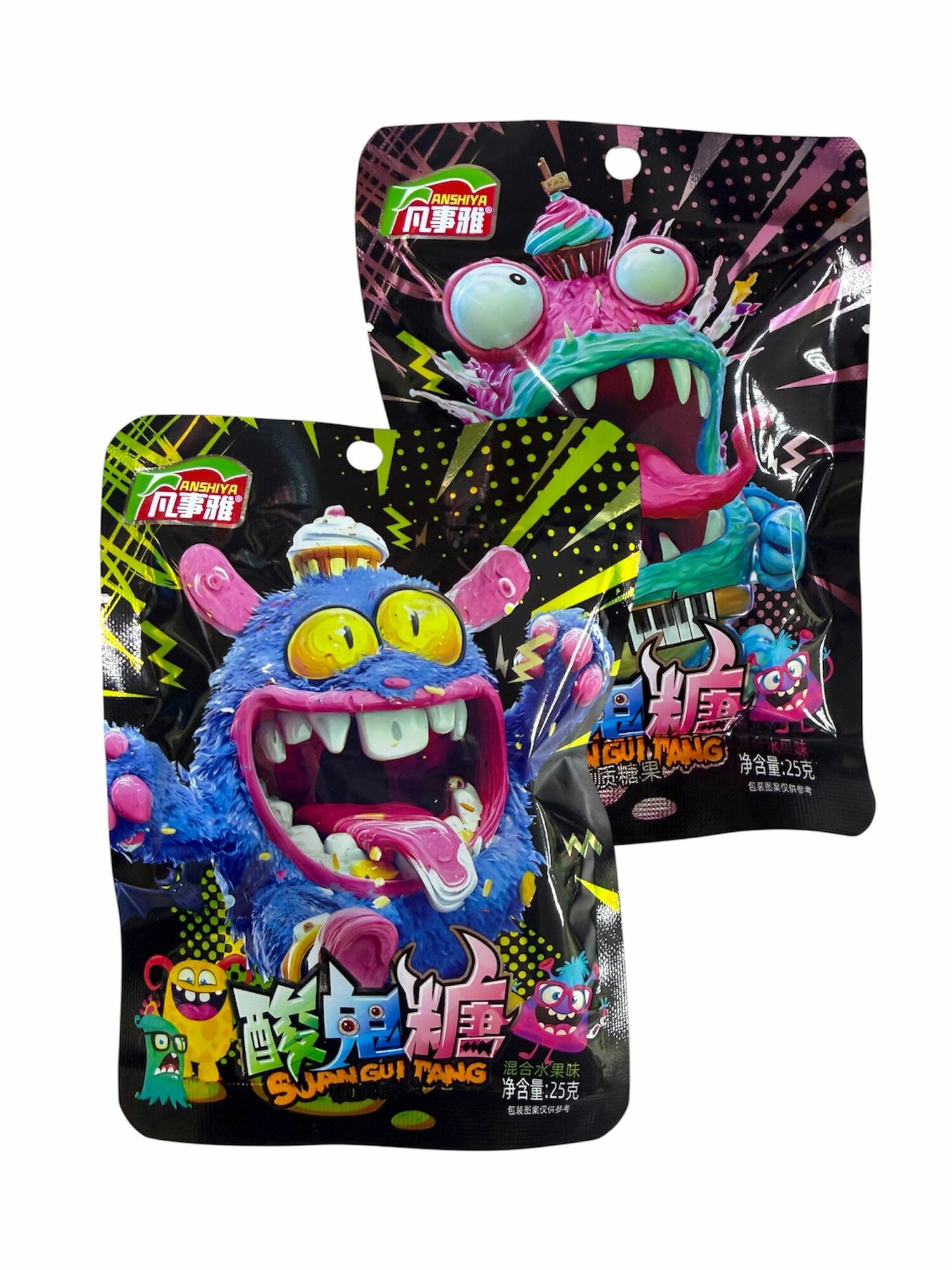 ANSHIYA Кислые конфеты Инопланетянин ассорти вкусов 2 шт х 25 гр