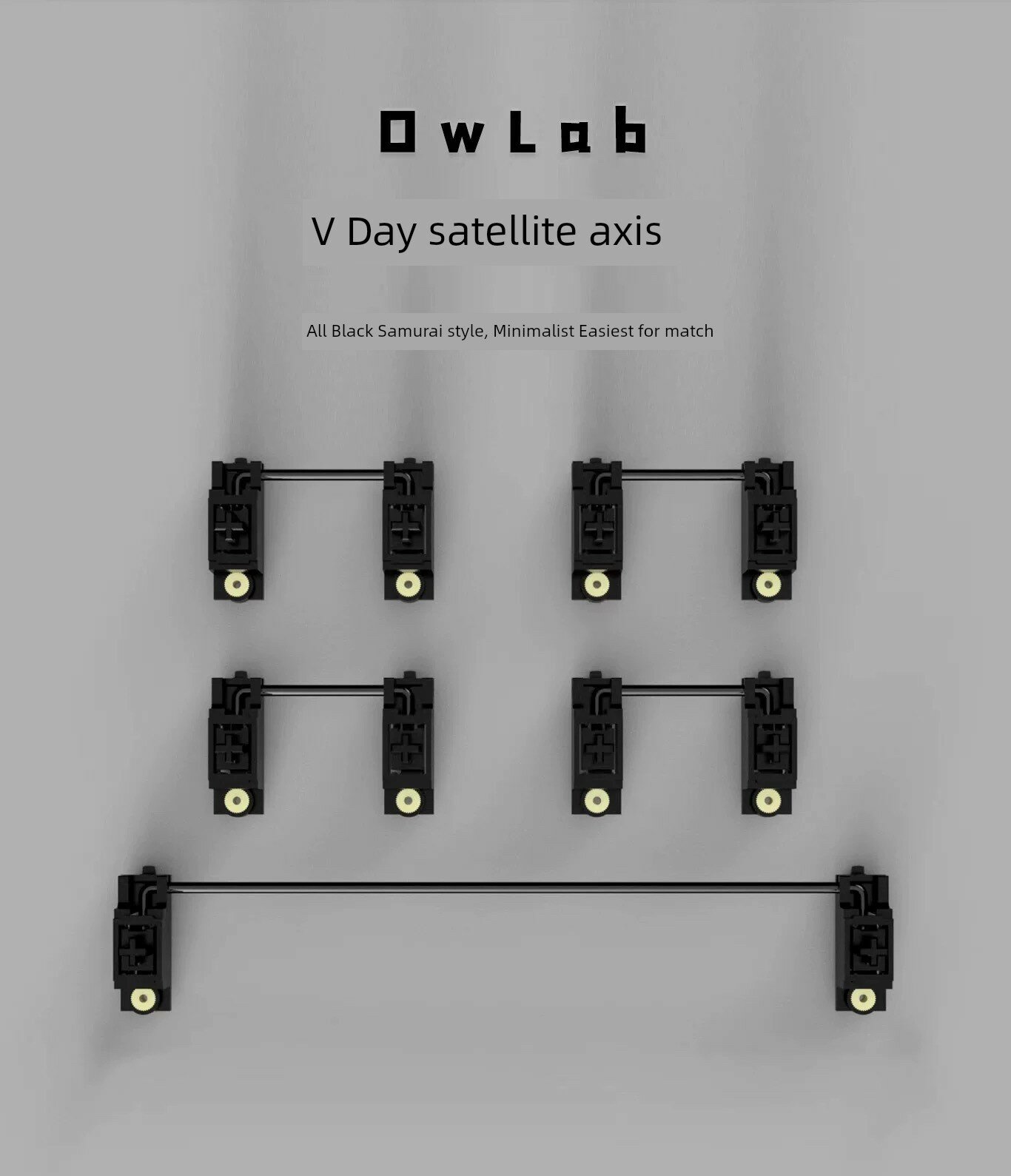 OwLab Satellite Axis V3 Смазанная Версия Макет Клавишный Набор Черный 7u + 4*2u