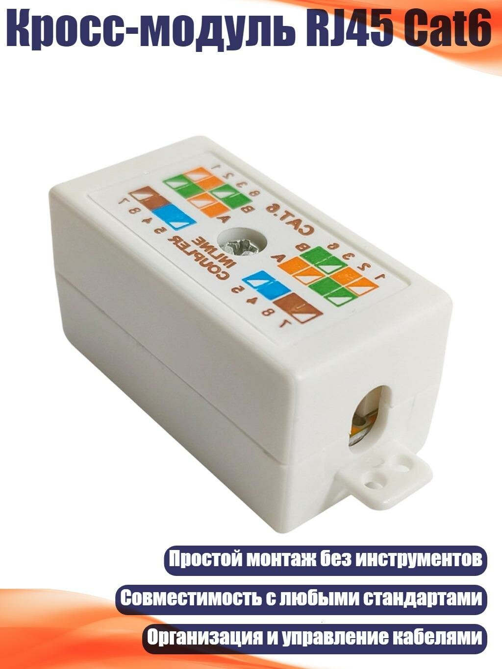 Кросс-модуль RJ45 Cat6, Кат5е