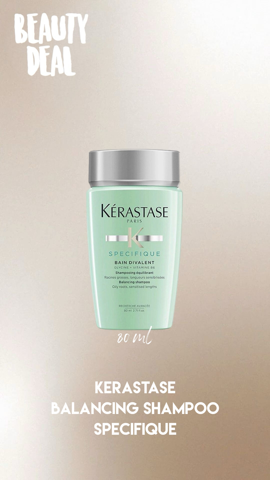Kerastase шампунь для жирных у корней волос, specifique, bain divalent, 80 мл