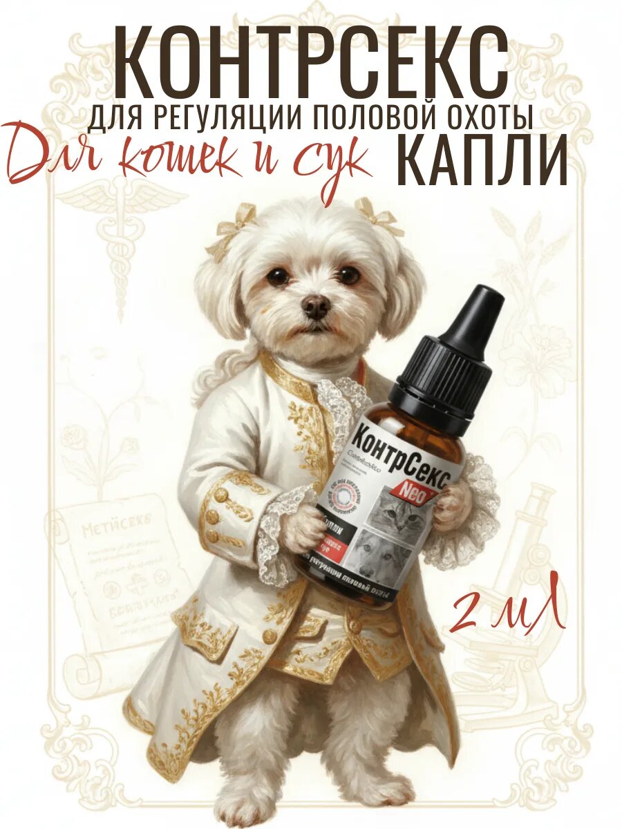 Капли Астрафарм КонтрСекс Neo, для кошек и сук, седативные, 2мл