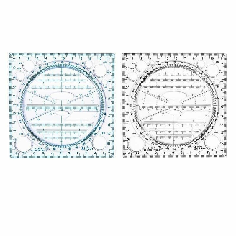 Линейка школьная офицерская с формулами для Огэ, Егэ и черчения, 5в1 зеленая