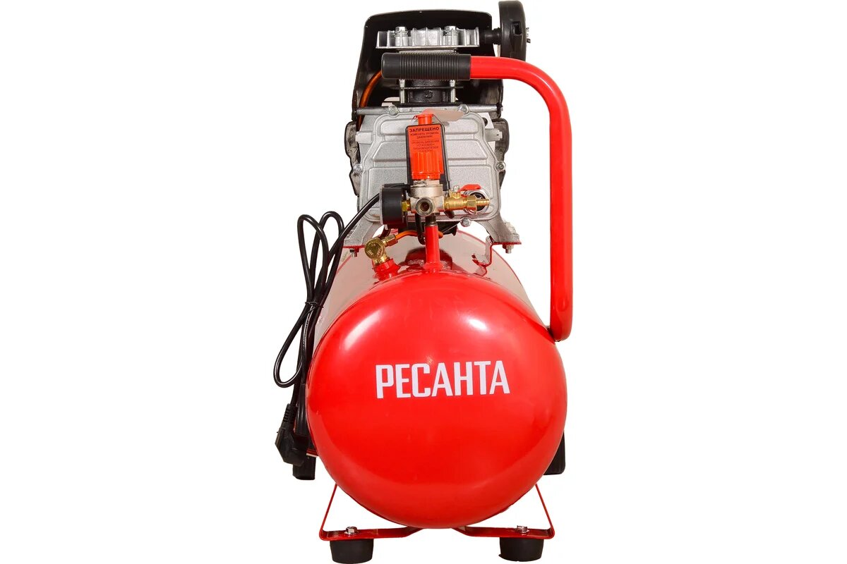 Компрессор масляный Ресанта КП-50/300М, 2000 Вт, 50 л, 300 л/мин, 8 Бар, рапид (EURO), красный