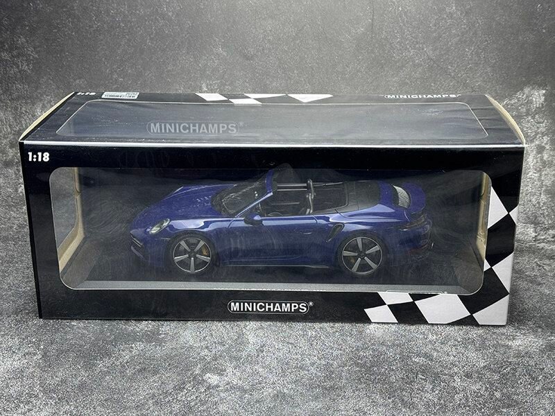 MINICHAMPS 1:18 Porsche 911 Turbo S Cabriolet, лимитированная коллекционная модель из сплава (немецкий кабриолет, высокая детализация)