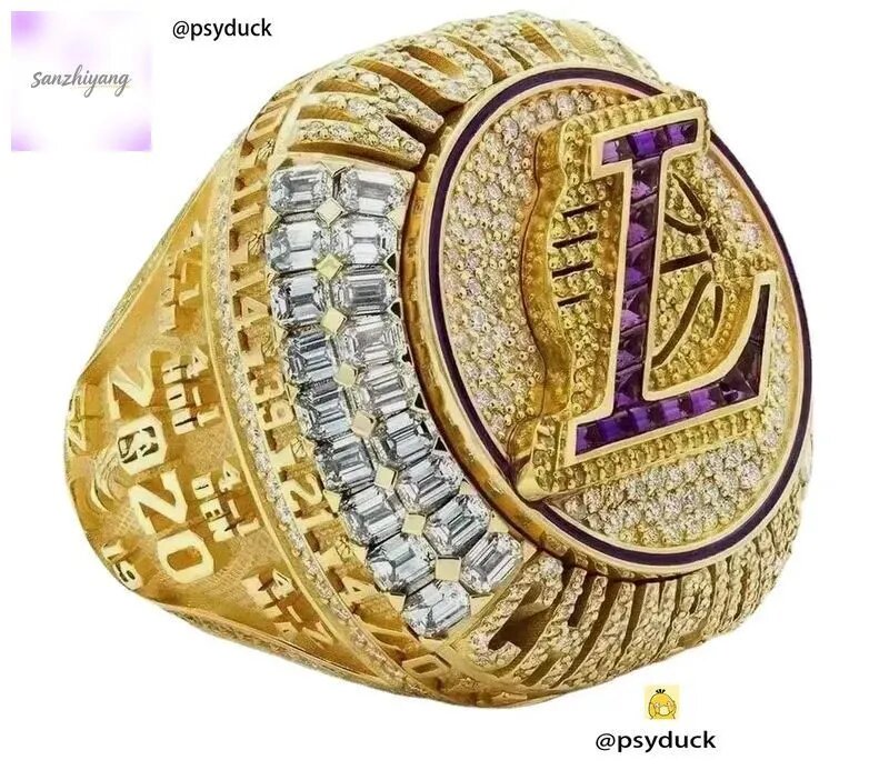 Чемпионский перстень НБА Лос-Анджелес Лейкерс 2020 Композитный материал Размер 14