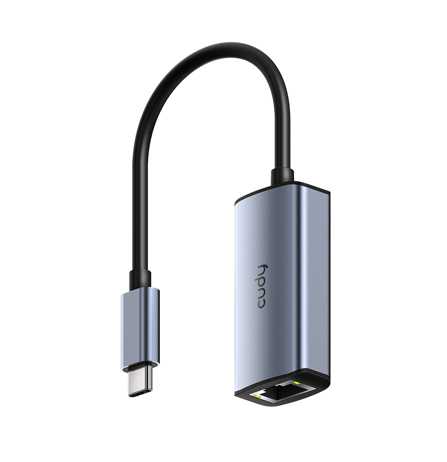 Переходник Cudy UE25C, USB-A — Ethernet 2.5 Гбит/с, алюминиевый корпус, для ноутбуков и компьютеров