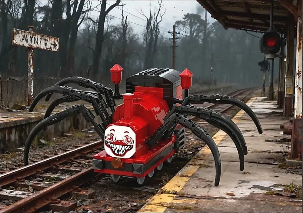 Конструктор весёлый паровоз Чарльз - Choo-Choo Charles, для мальчиков, тематика автомобили