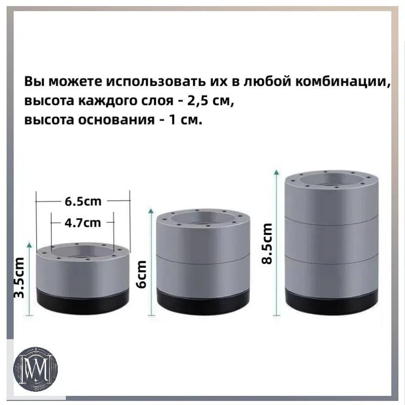 Ножки для мебели 4 шт. Увеличение высоты на 8.5 см. Белые пластиковые ножки для дивана, кровати и другой мебели — фото 1