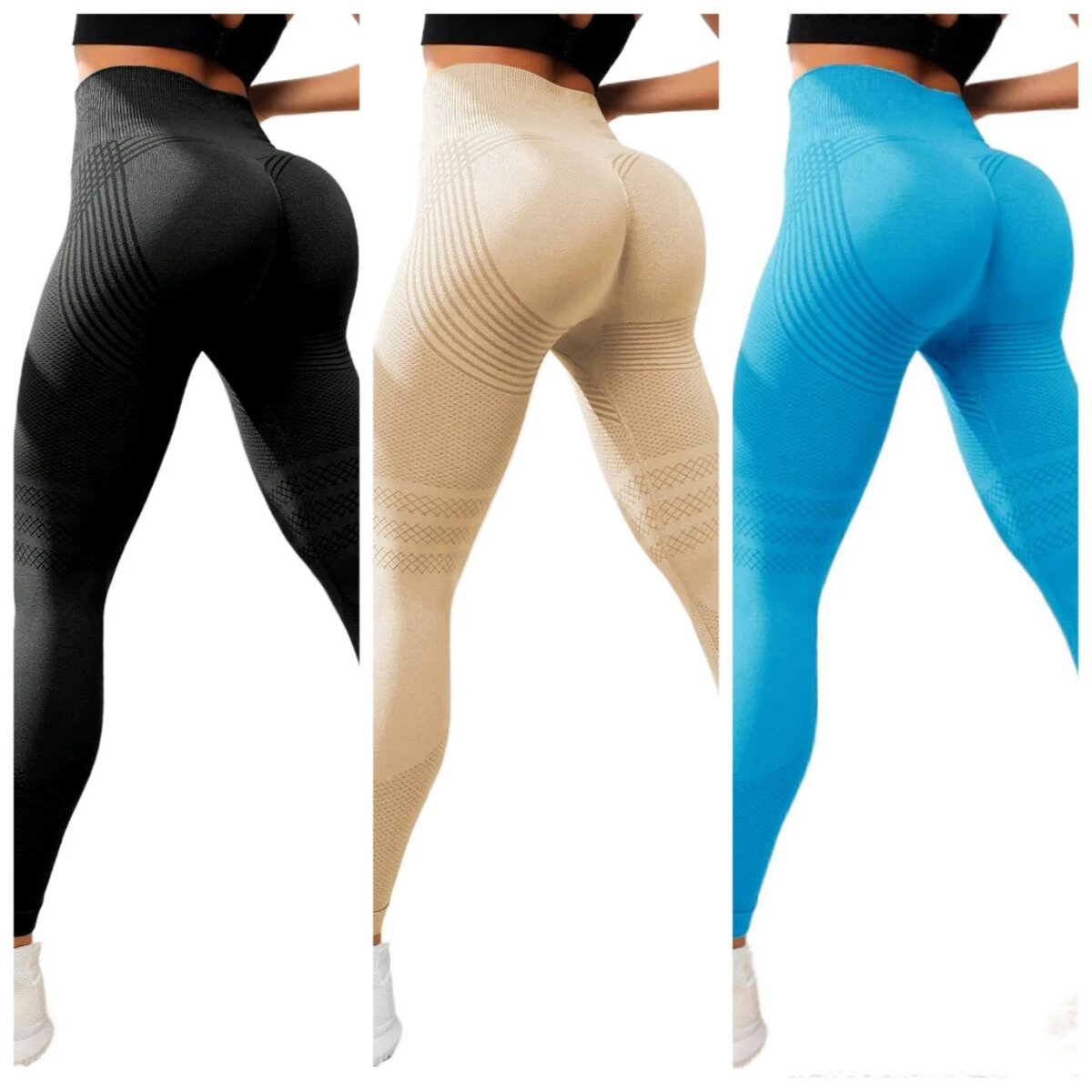 Женские компрессионные леггинсы для похудения от целлюлита, бесшовные леггинсы с L, 1BK 1BE 1BLU