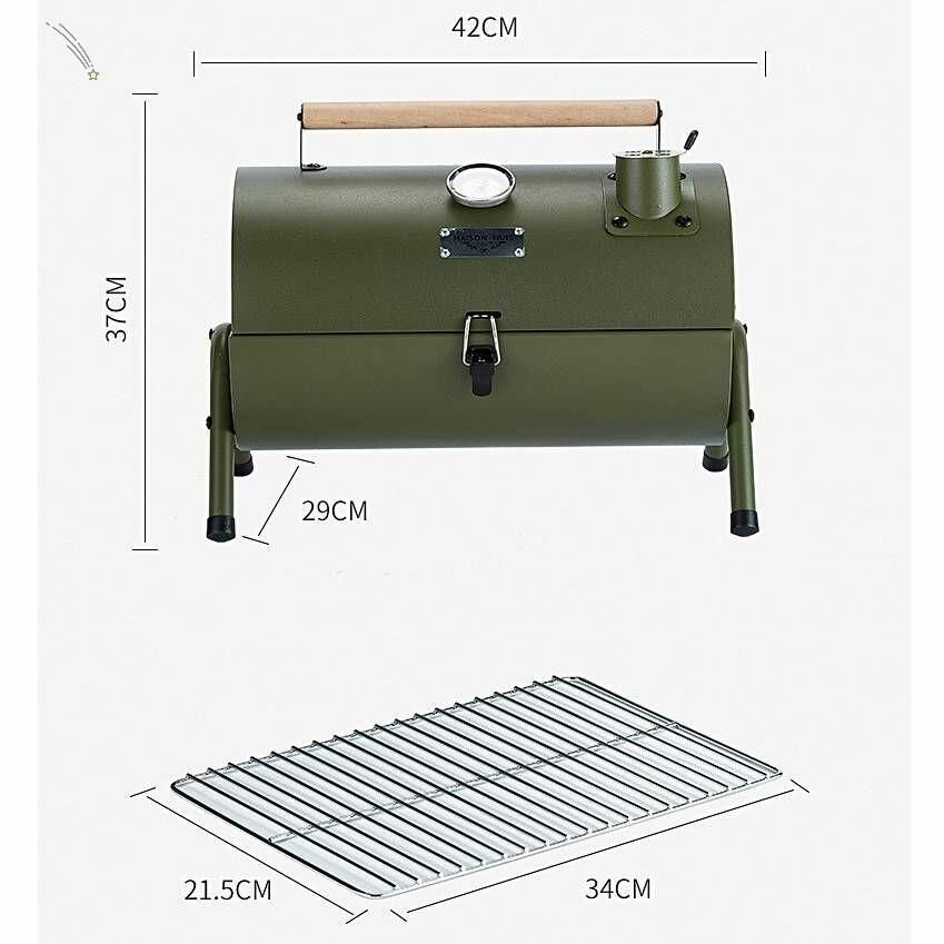 Мангал Сталь 2мм, прочный, цельная чаша с полкой для дров, разборный, переносной, складной, с ручками ComfortProm Пикник