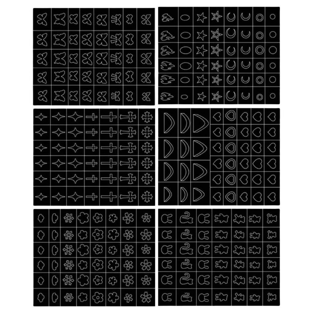 Шаблоны для аэрографии ногтей (6 шт.)