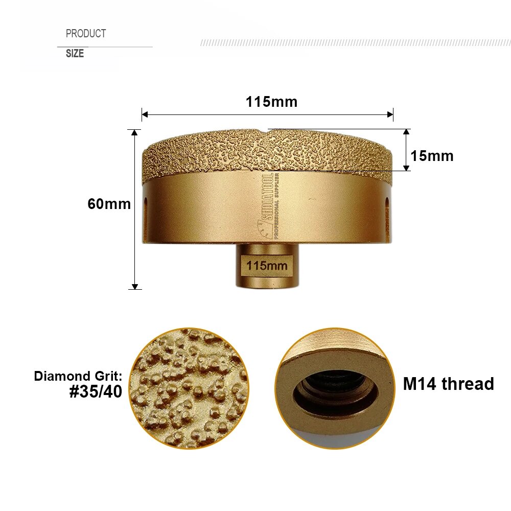 SHDIATOOL Колонковые буровые долота 4-160 мм золотые 115mm
