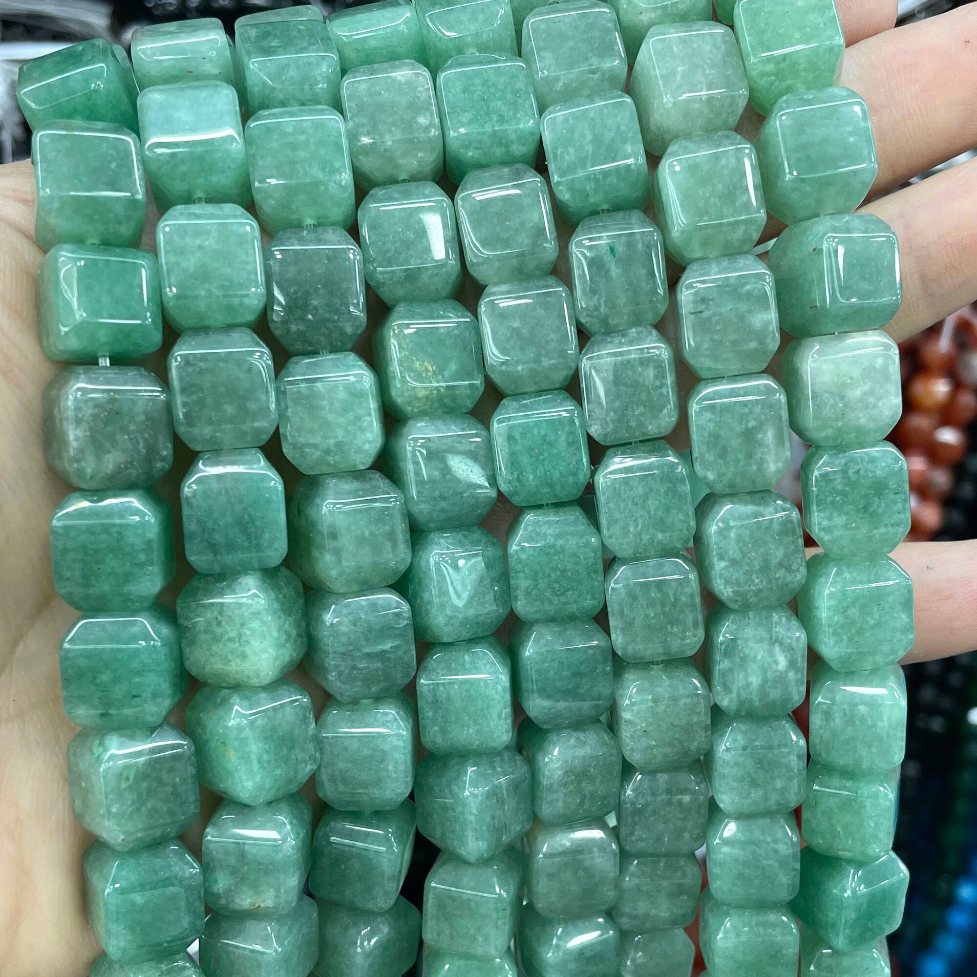 Натуральные бусины SYSRXLR агат, бирюза, авантюрин 12 мм Изумрудный, Green Aventurine