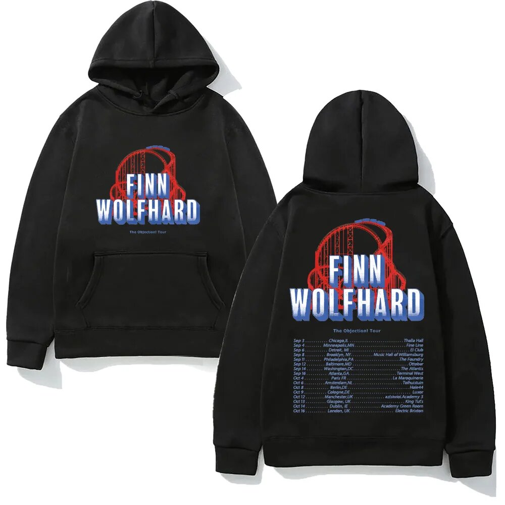 Черная флисовая толстовка с капюшоном Finn Wolfhard BAND 2025, S