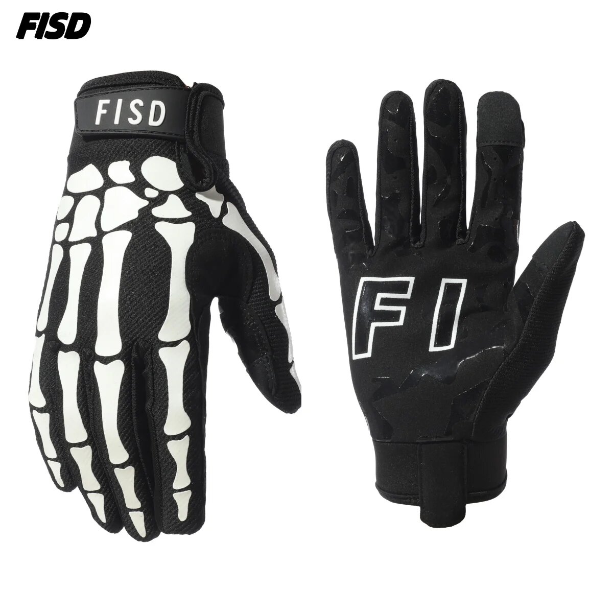 Черные велоперчатки FISD Ghost Claw, L, зеленый