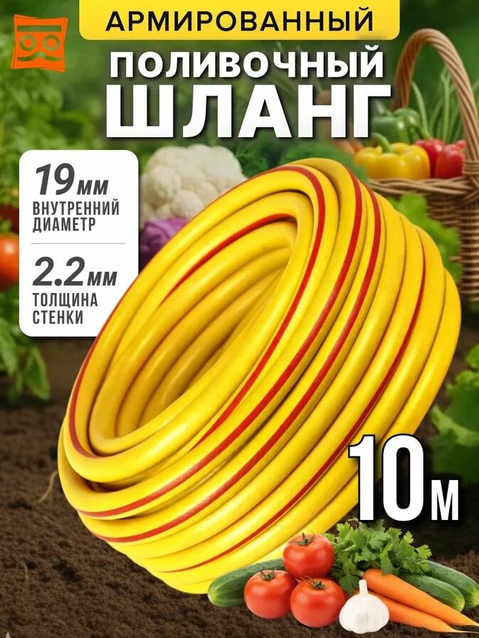 Шланг поливочный 3/4' (10м) Садовый шланг для полива 19мм ПВХ