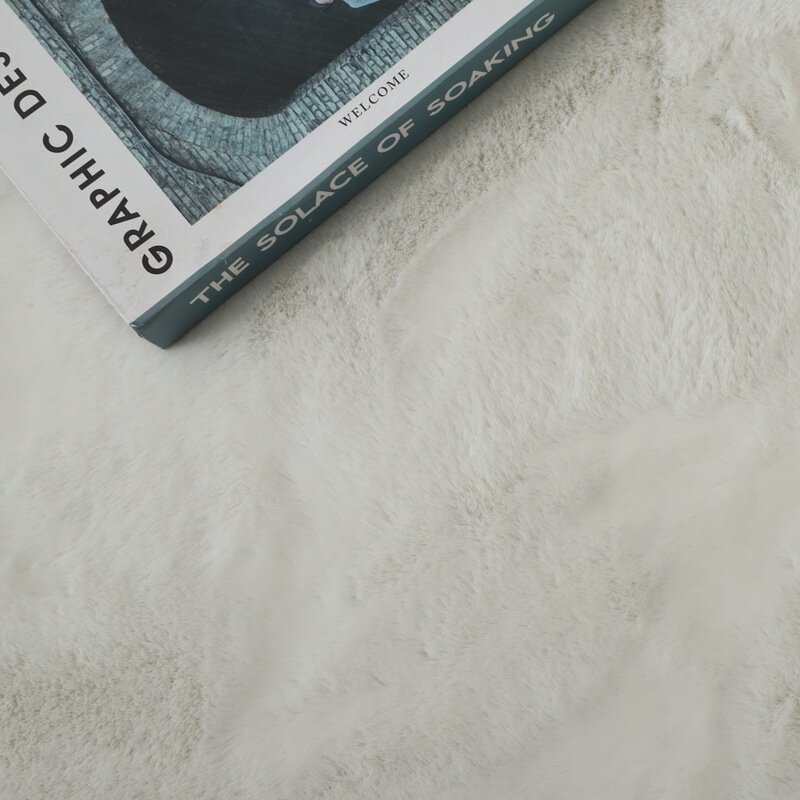 Ковер для гостиной в скандинавском стиле, коврик под диван и журнальный столик, ковровое покрытие для спальни, прикроватный коврик, коврик под окно из искусственного меха кролика с коротким ворсом.