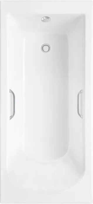 Ванна из литьевого мрамора Delice Scandi 150х70 см, пристенная с ручками хром