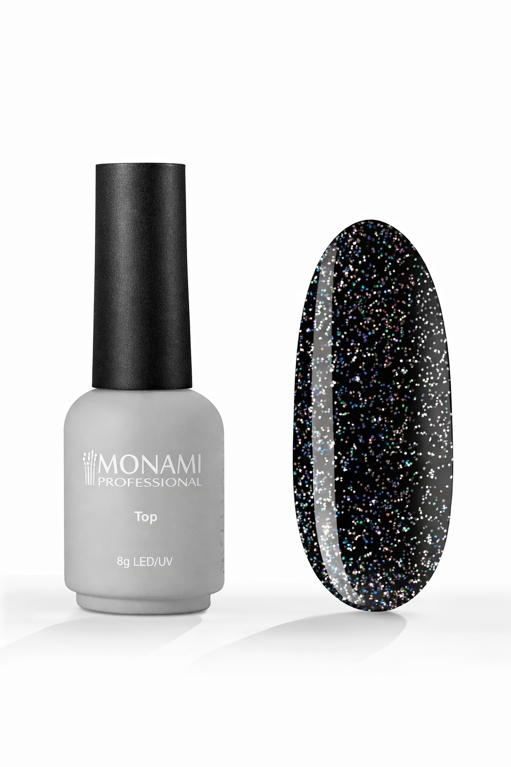 Топ для ногтей Monami Super Shine Holographic Starburst, самовыравнивающийся, 8 г
