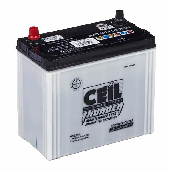 Аккумулятор автомобильный EXIDE CEIL JIS 60B24L 50 А. ч 500А (230х129х225) узкие клеммы