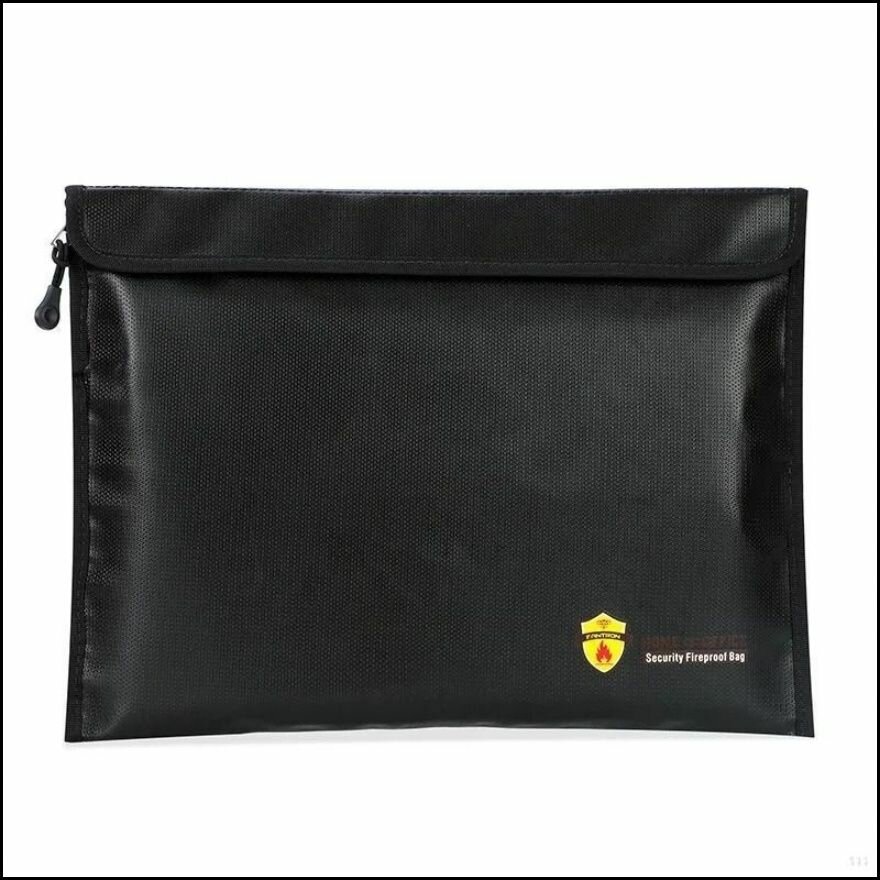Эксклюзивный несгораемый конверт 34x24 см для хранения документов и денег в сейфе, черный