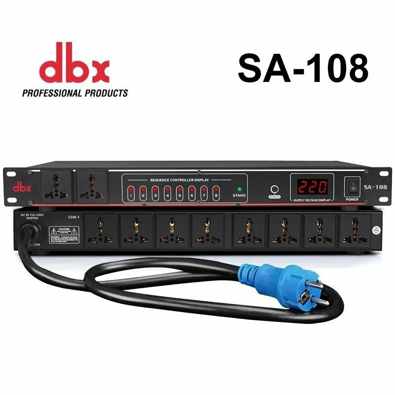 DBX-SA108,8-канальный + 2-канальный секвенсор питания, контроллер последовательности, переключатель защиты питания аудиооборудования