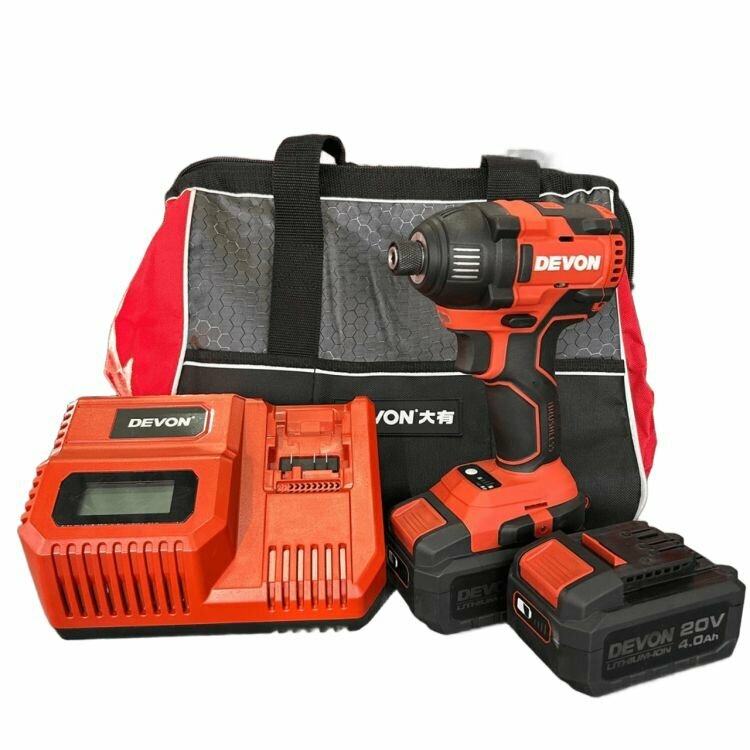 Аккумуляторный ударный винтовёрт DEVON, 2 АКБ 4 Ач, З/У, сумка, 5733-Li-20H-SET