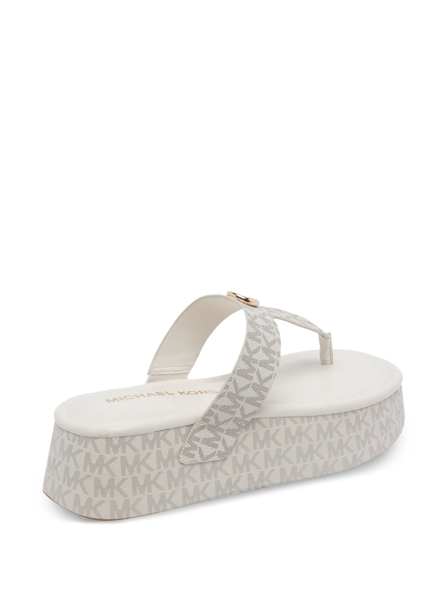 Босоножки MICHAEL KORS Logo-detail round-toe sandals, размер 10 US, бежевый/белый — фото 1