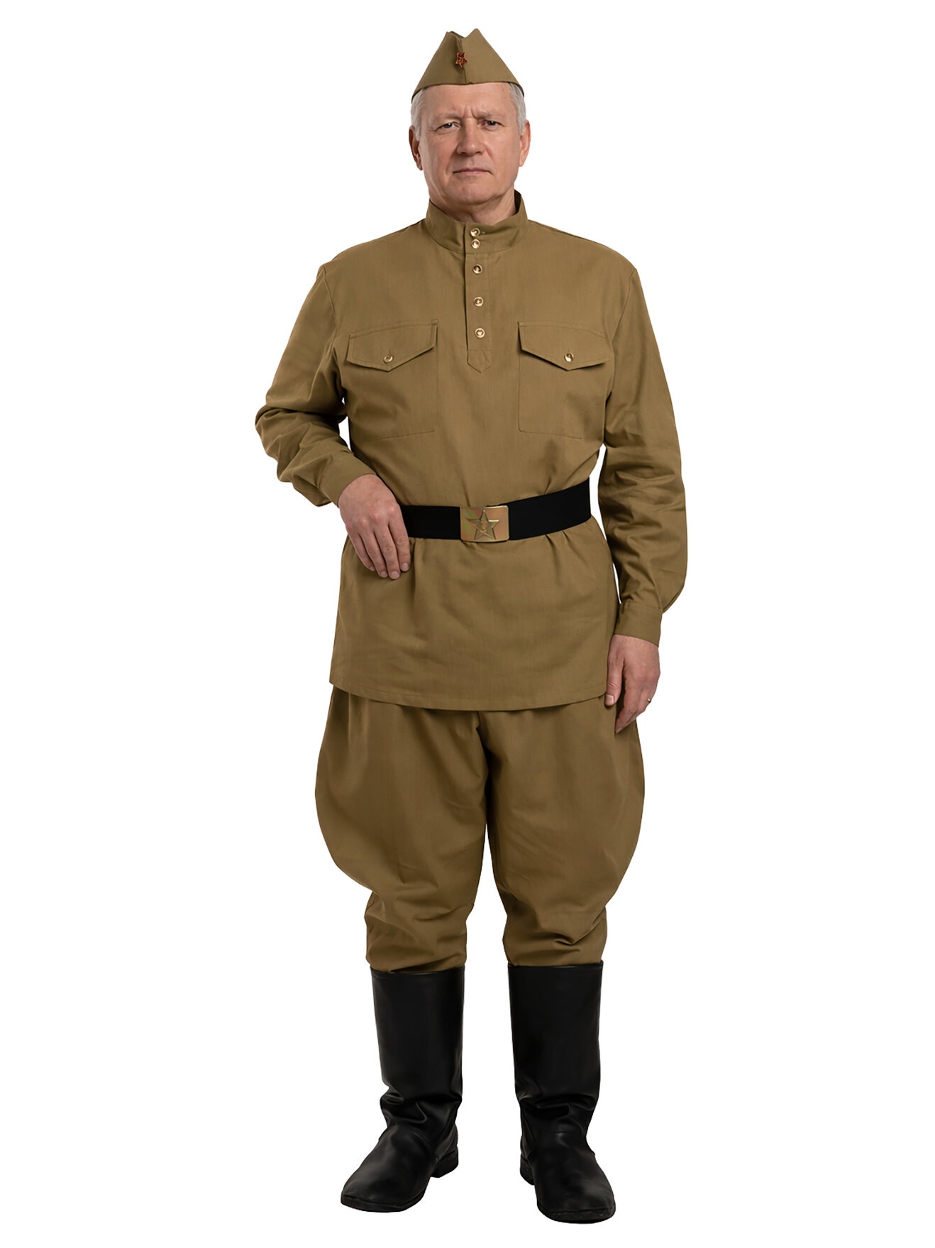 Мужская военная форма гимнастерка с брюками-галифе р.182 (р.52-54) диагональ, хаки