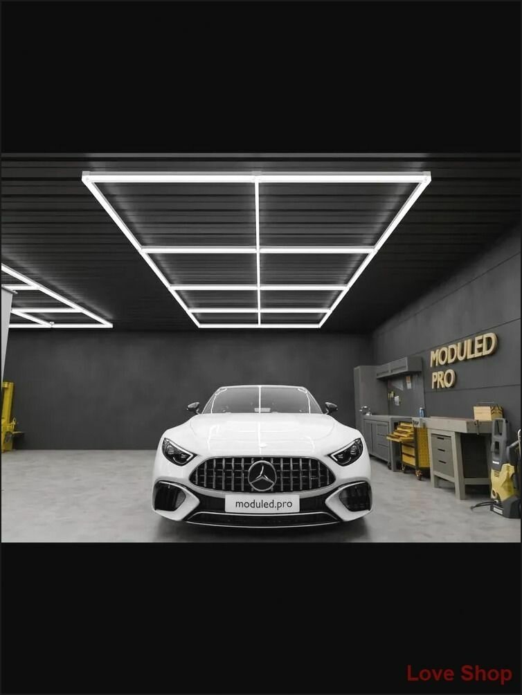 Светодиодное освещение для гаража/автосервиса LED Workshop, панель соты 6400К/396W размер 4825x2425mm