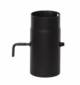 Шибер для дымохода, поворотный, LAVA (конструкционная сталь 2мм, черный) L-0,25м, Д200мм