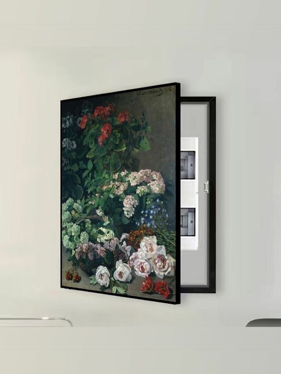 Картина-щиток для электросчётчика 40x50см "Ван Гог": маскировка коробки, без сверления, влагостойкая, выбор рамы