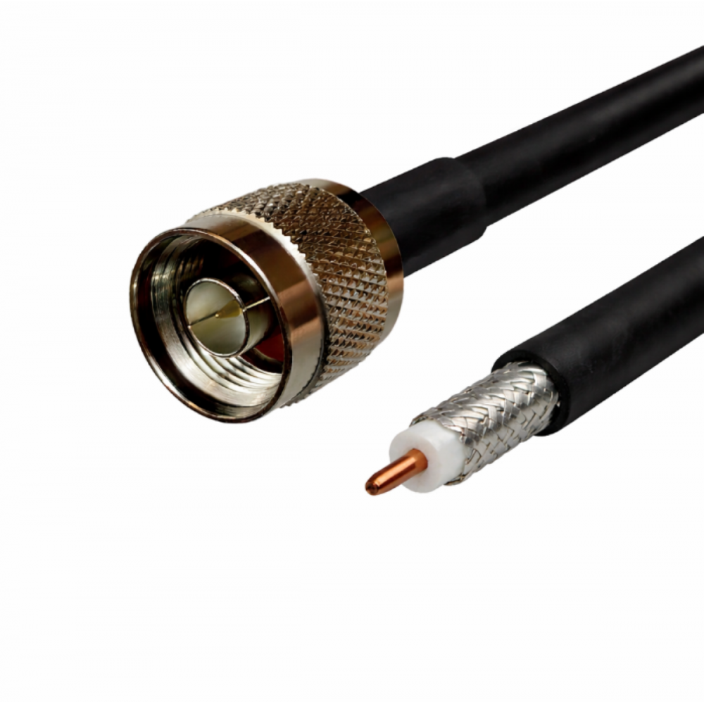 Кабельная сборка N-male - пусто 2,5 м. Кабель 5D-FB CU (медь, черный)