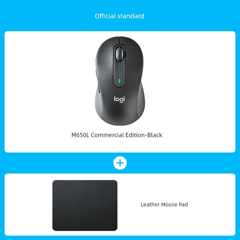 Logitech M650L Bluetooth бизнес-беспроводная мышь с кожаным ковриком - черная