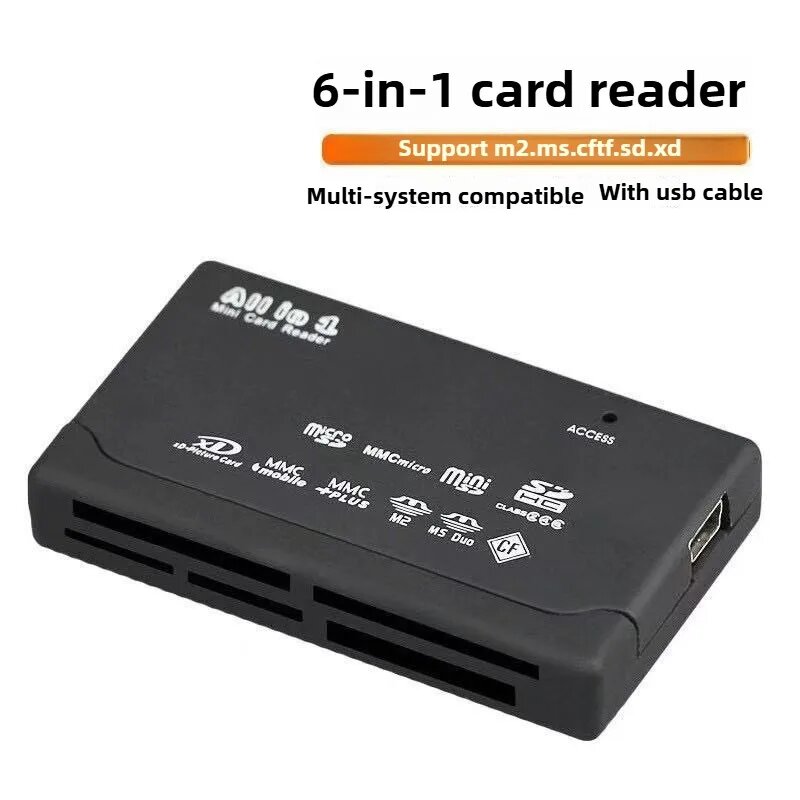 Устройство для чтения карт памяти USB, 21 тип, внешнее, миниатюрное, для чтения и записи флеш-карт, дропшиппинг