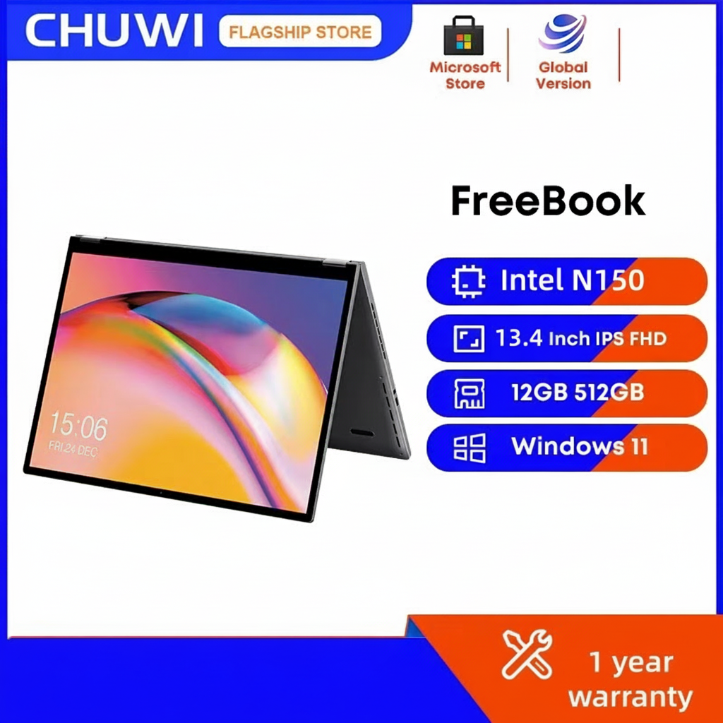 Ноутбук Chuwi FreeBook, 13.5", 16/512ГБ, N150, Windows