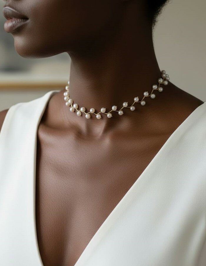 Чокер, жемчуг имитация