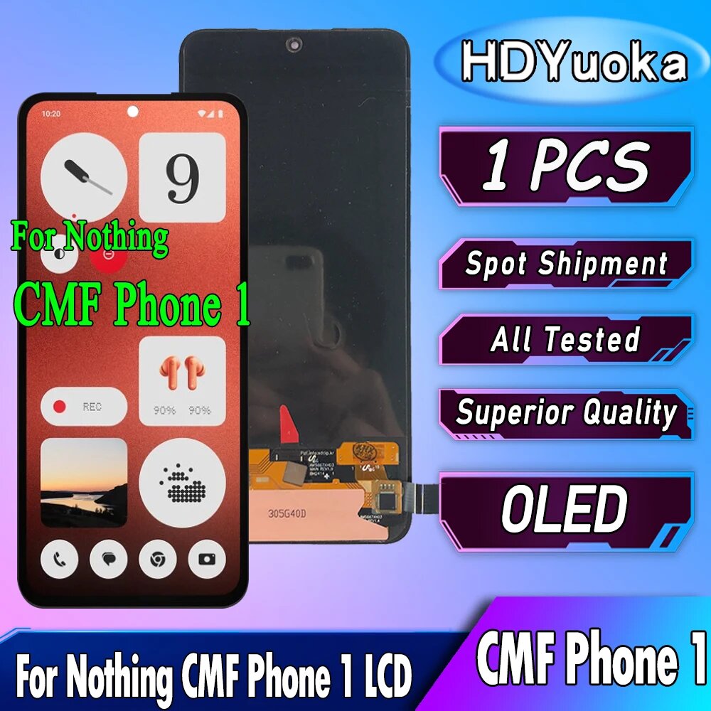 6,67 "OLED для телефона Nothing CMF 1, ЖК-экран, сенсорный дигитайзер в сборе, замена, ремонт