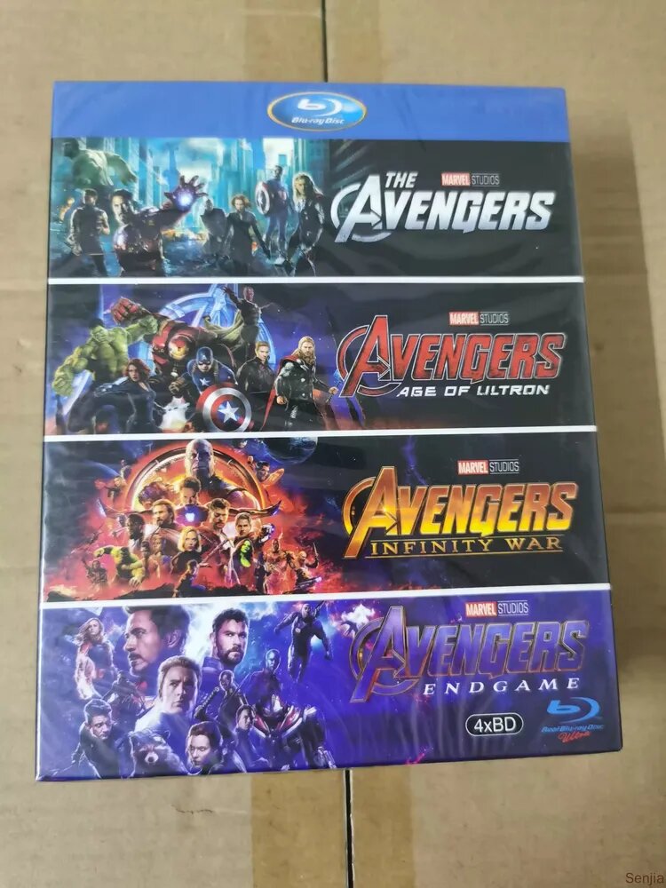 Твердый переплет Blu-ray Marvel Научно-фантастический фильм Мстители 1-4 CD BD CD