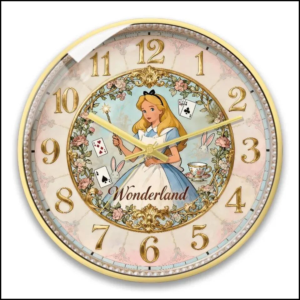 Детский декор "Алиса в стране чудес" - настольная часы из кварца для гостиной и спальни. Эти часы созданы в стиле "маленькая девочка" и станут отличным дополнением к интерьеру вашего дома.