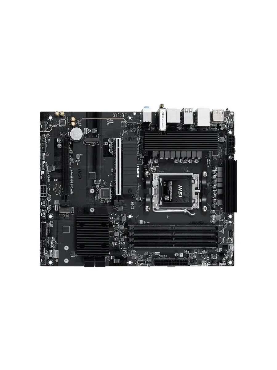 Материнская плата MSI PRO B850-S EVO WIFI Socket AM5 AMD B850 4xDDR5 ATX AC`97 8ch(7.1) 5Gigabit RAID+HDMI+DP