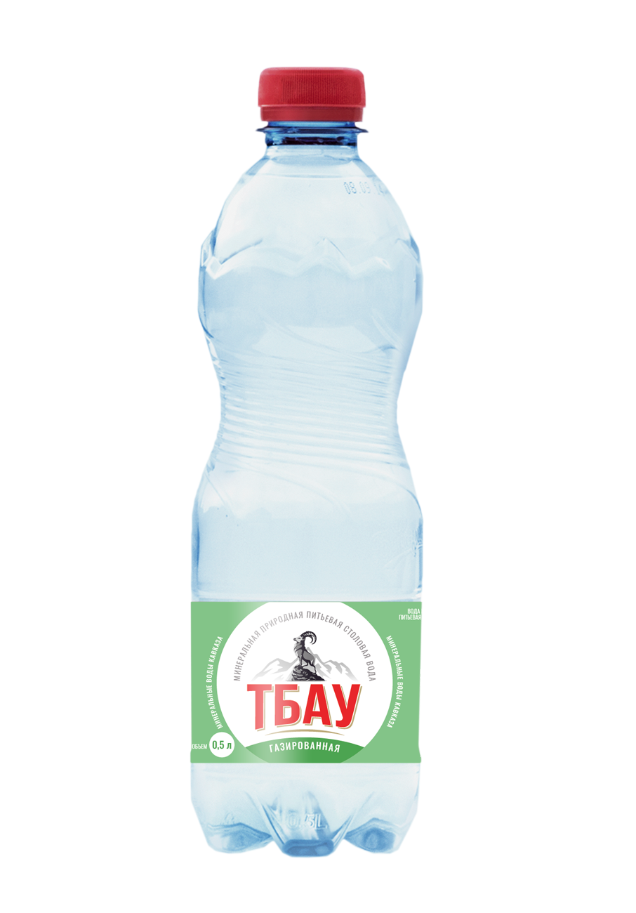 Вода питьевая природная Тбау, газированная, 12 шт по 0,5 л, пэт