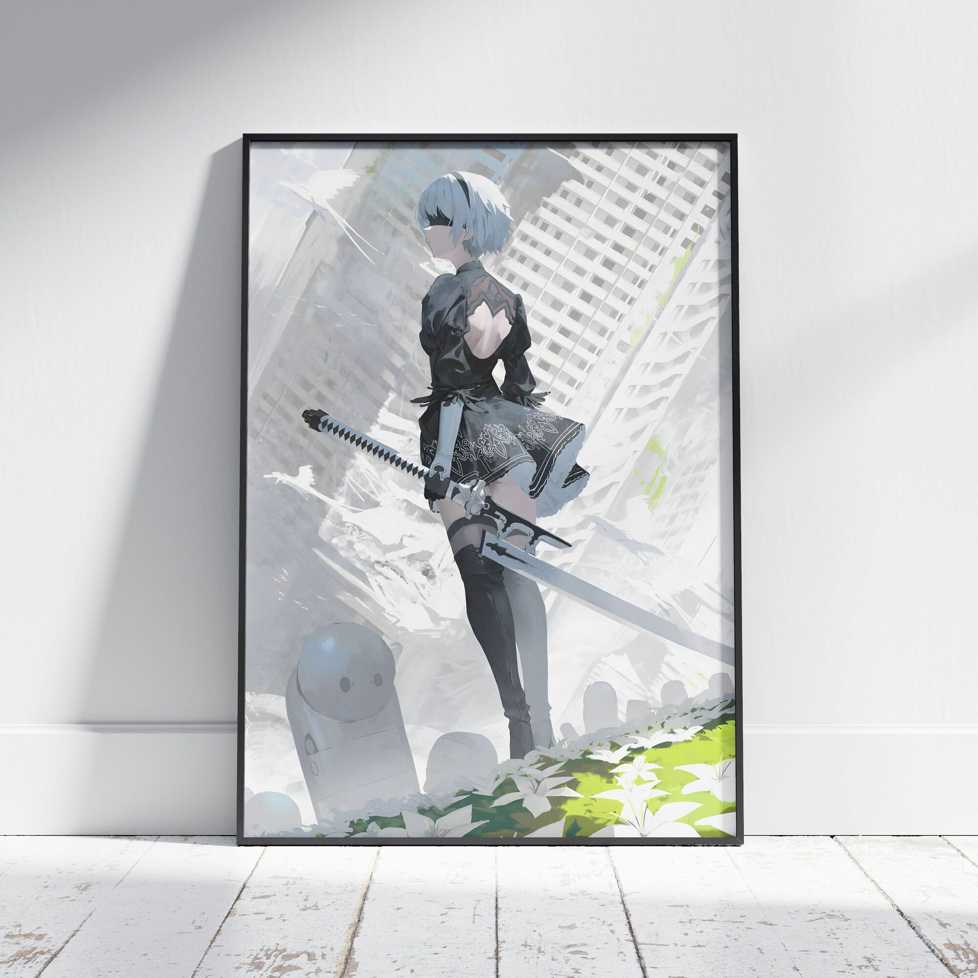 Плакат на стену для интерьера Ниер Автомата (2B - 17) - Постер по игре NieR Automata формата А4 (21x30 см)