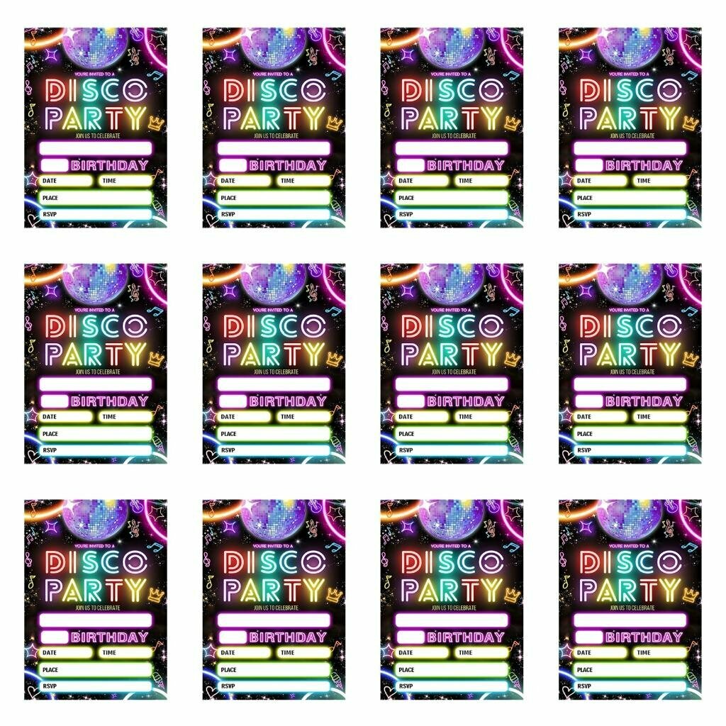 Флуоресцентные открытки-приглашения (12 шт.), 9