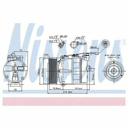 Компрессор кондиционера Nissens 89028