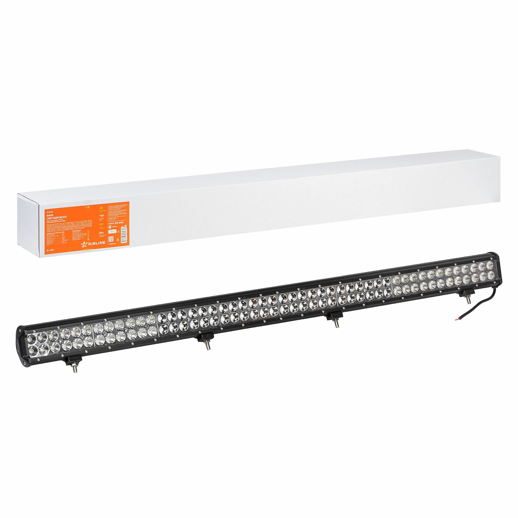 Фара светодиодная балка двухрядная 288W 1116х78х65 96 LED комбинир. свет 12/24V (AIRLINE)