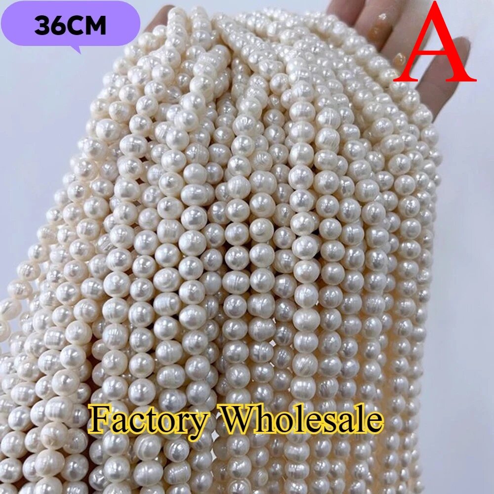 Натуральные белые пресноводные жемчужины 5-6-7 мм 6-7mm, A